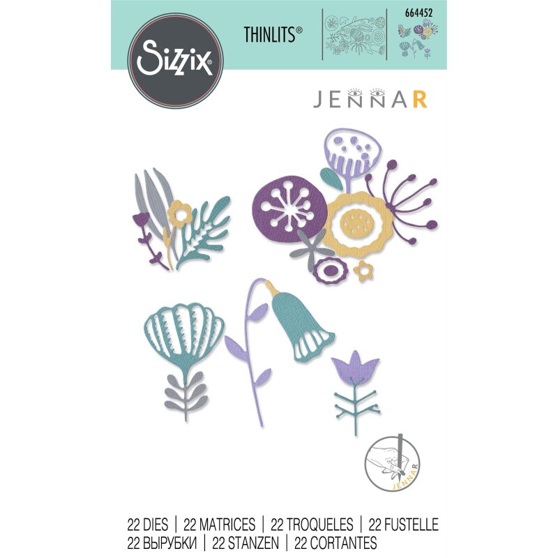 Sizzix Thinlits Die Set 22PK Folk Florals by Jenna Rushforth, 15.95 CHF