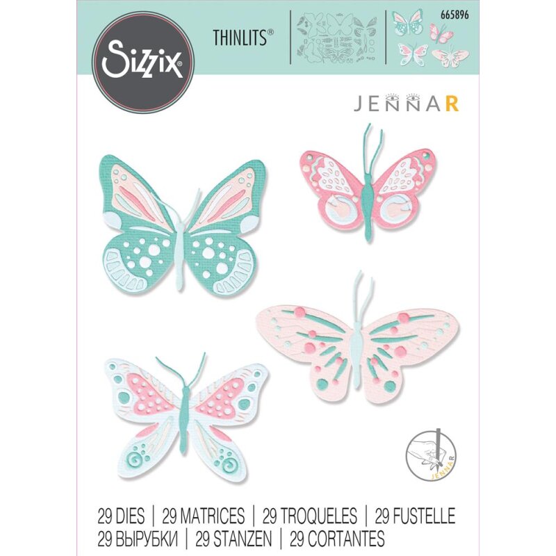 Sizzix Thinlits Die Set 29PK Patterned Butterflies by Jenna Rushforth, 18.95 CHF