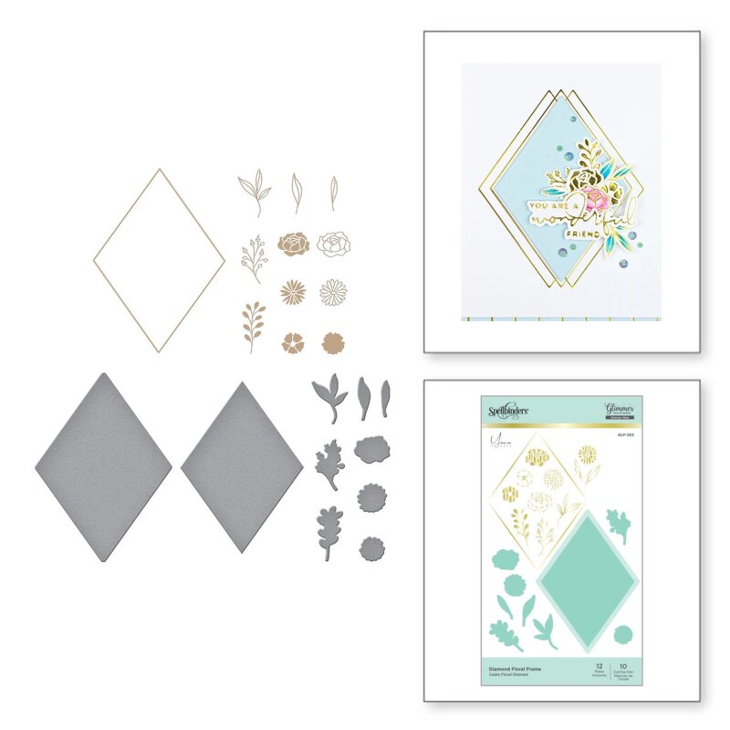 Spellbinders Hot Foil Plate & Die Diamond Floral Frame GLP-253, 24.95 CHF