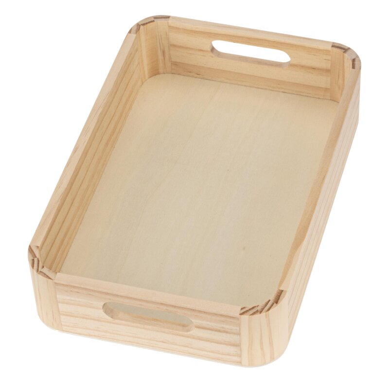 Glorex Tablett mit Griff 29x19x6cm Holz, abgerundete Ecken, FSC, 20.15 CHF