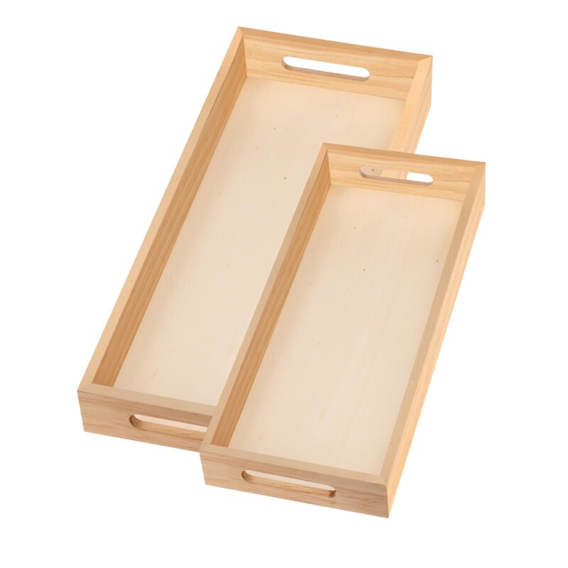 Glorex Tablett-Set lang Holz 2tlg 48x20/35x15cm, FSC, 35.00 CHF