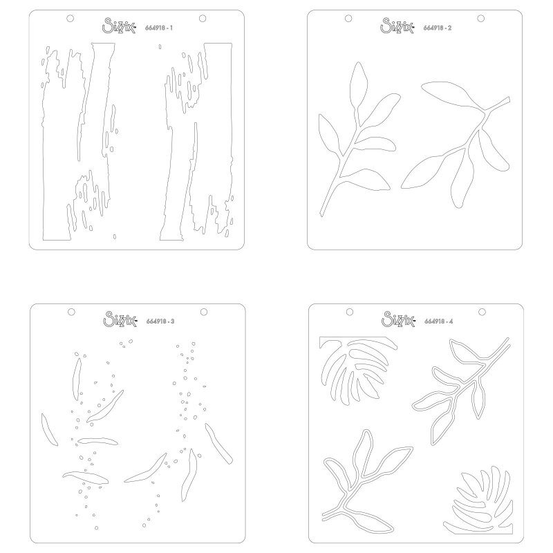 Sizzix Layered Stencils 4PK Watercolor Leaves by Olivia Rose, 19.95 CHF