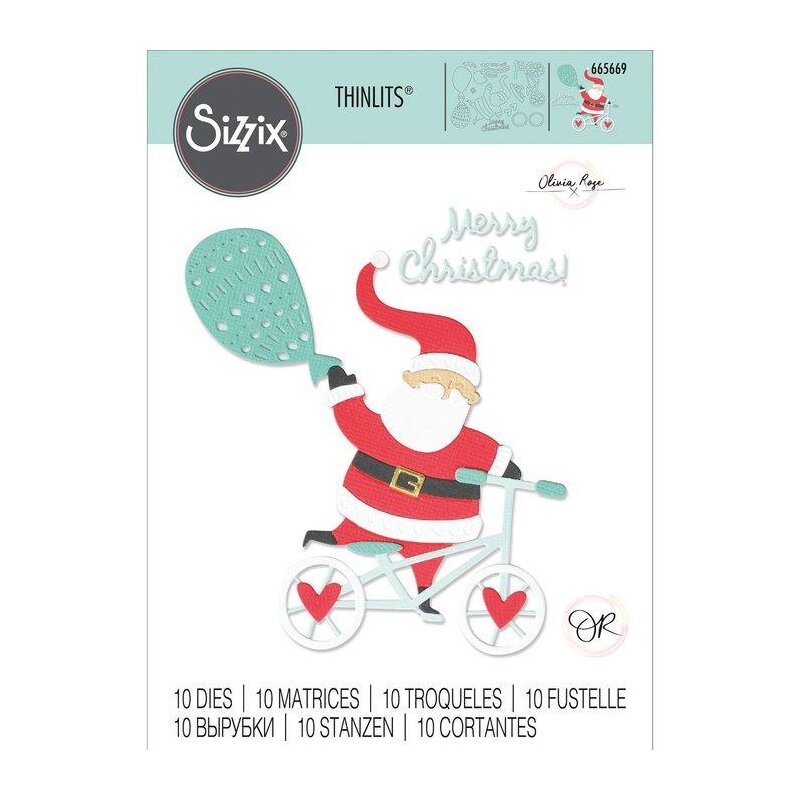 Sizzix Thinlits Die Set 10PK - Santa`s Bike by Olivia Rose, 18.95 CHF