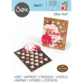 Sizzix Thinlits Die Set 4PK - Journaling Cards Hearts by Eileen Hull, 19.95 CHF