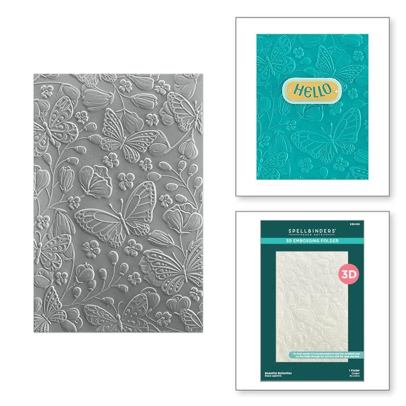 Beautiful Butterflies 3D Embossing Folder from the Stylish Ovals Coll ...