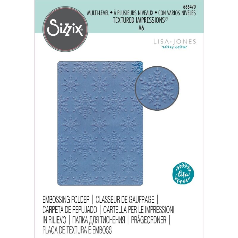 Sizzix Multi-Level Textured Impressions Embossing Folder Snowflake Sp ...