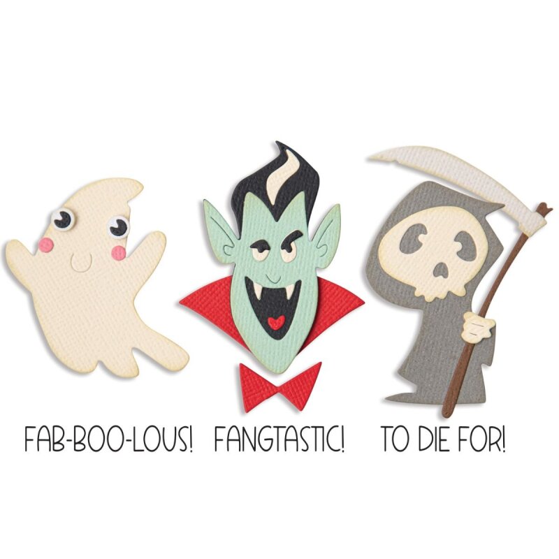 Sizzix Thinlits Die Set 3PK w/3PK Stamps Spooky Friends by Pete Hughe, 12.70 CHF