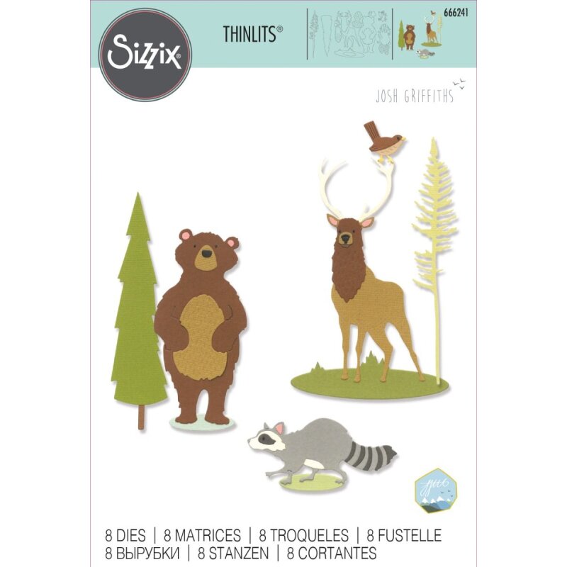 Sizzix Thinlits Die Set 8PK Forest Animals #2 by Josh Griffiths, 24.95 CHF
