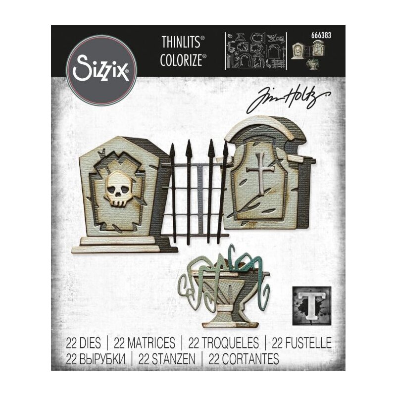 Sizzix Thinlits Die Set 22PK Graveyard Colorize by Tim Holtz, 33.95 CHF