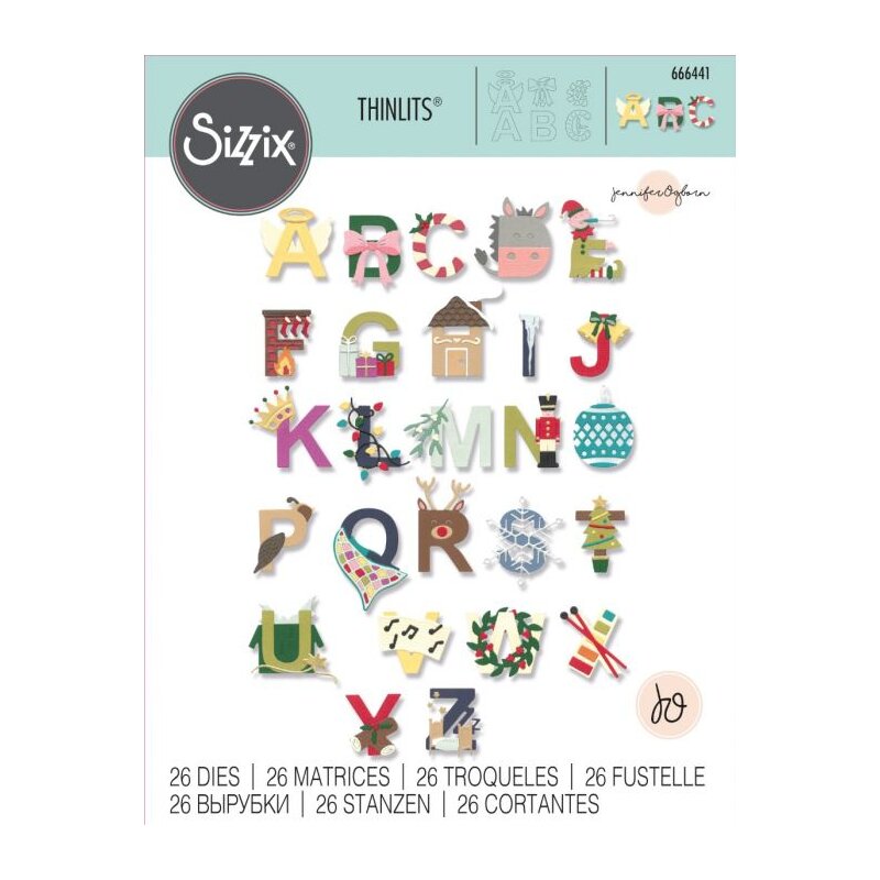 Sizzix Thinlits Die Set 26PK Christmas Alphabet by Jennifer Ogborn, 49.95 CHF