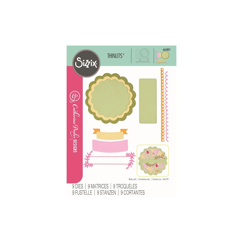 Sizzix Thinlits Die Set 10PK - Scalloped Circles, Borders & Banners, 25.85 CHF