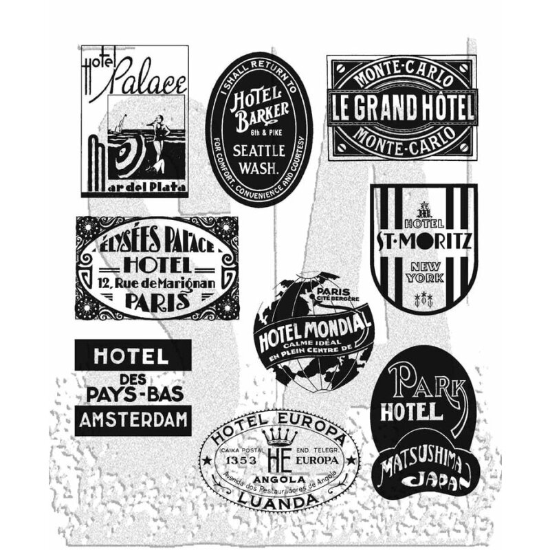 Travel Labels Tim Holtz Cling Stamps, 32.00 CHF