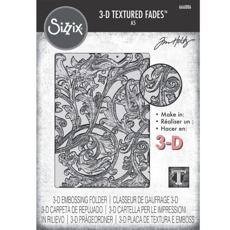 Sizzix 3-D Texture Fades Embossing Folder - Entangled Large/A5 By Tim ...