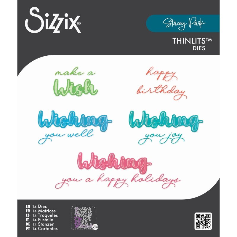 Sizzix 3-D Textured Sizzix Thinlits Die Set 14PK - Take Two’s, Wish S, 19.95 CHF